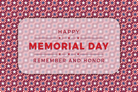 해피 현충일 배너 디자인 레이아웃 배경에 흐릿한 유리 요소와 별이 있습니다 애국적인 배경을 가진 휴일 템플릿 벡터 일러스트 레이 션 Eps 10 개념에 대한 스톡 벡터 아트