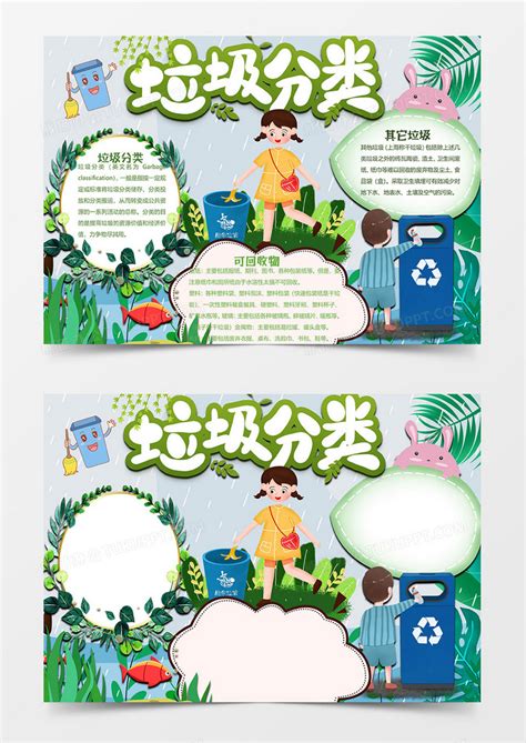 小溪版垃圾分类小报word模板下载 熊猫办公