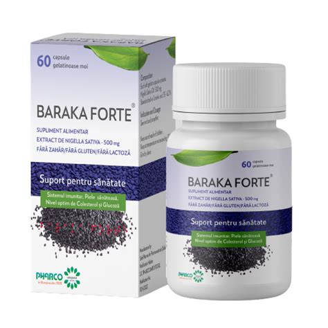 Baraka Forte 500mg, 60 capsule moi, Pharco - Pret 60 lei - PHARCO