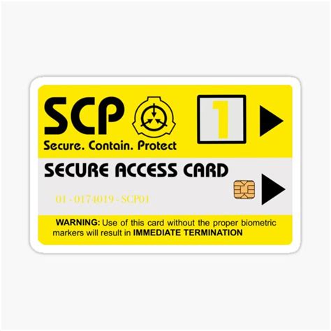 SCP Secure Access Card Level 1 Sticker For Sale By Deadtxt Redbubble