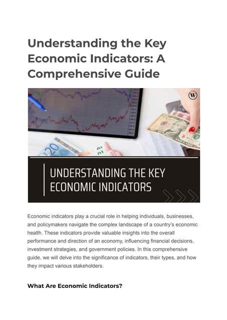 Understanding The Key Economic Indicators A Comprehensive Guidepdf