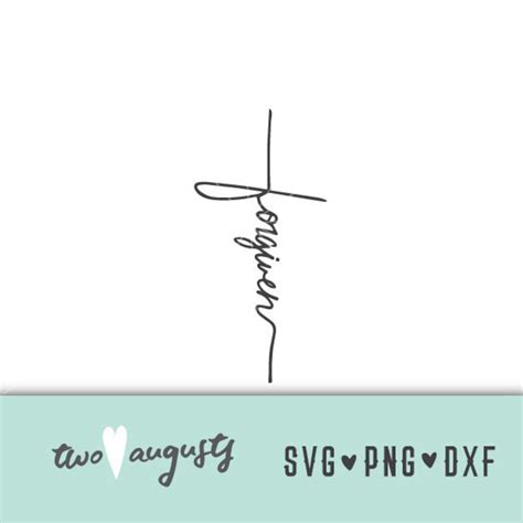 Forgiven Cross Cursive Svg Dxf And Png Christian Files Design