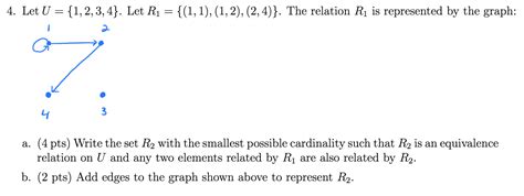 Solved 4 Let U {1 2 3 4 Let Rı { 1 1 1 2