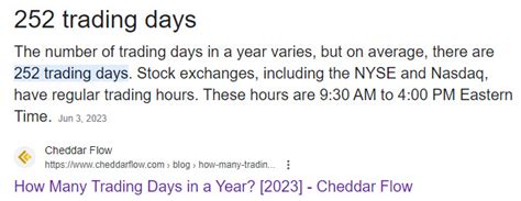 How Many Trading Days Are In A Year