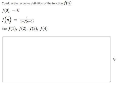 Solved Consider The Recursive Definition Of The Function