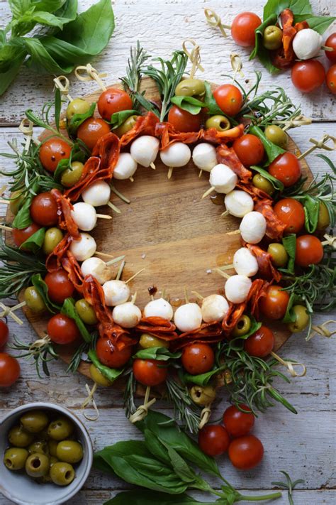 Antipasto Christmas Wreath Julias Cuisine