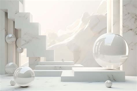 3d 현대 추상 구 예술의 보기 무료 사진