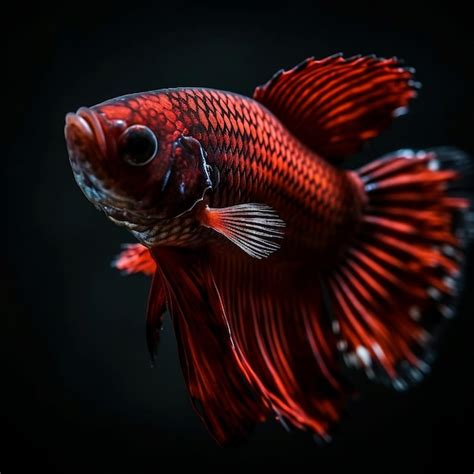 Un Pez Rojo Y Blanco Con Manchas Negras En La Cola Foto Premium