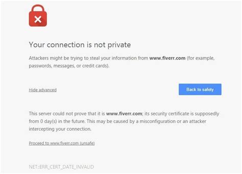 Fix The Your Connection Is Not Private Error In Chrome