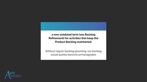 Backlog Grooming Agile Ambition