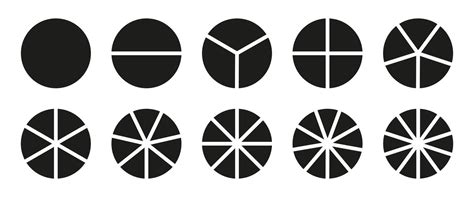 Pie Chart Segmented Charts Many Number Of Sectors Divide The Circle