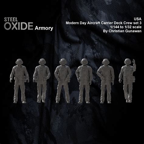 ️ Modern Us Aircraft Carrier Deck Crew Set 3・ Stl File For 3d Printing