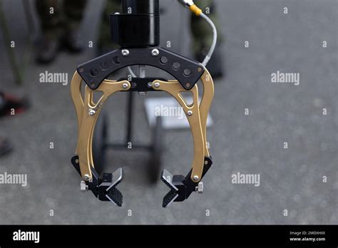 Close Up On Sapper Robotic Arm Manipulator Part Of Military Bomb