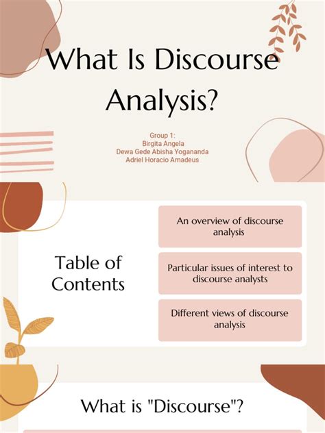 Group 1 What Is Discourse Analysis Pdf Discourse Linguistics