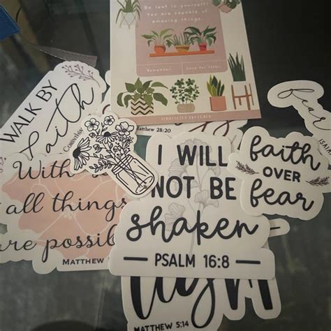 Faith Sticker Pack Bible Verse Stickers Scripture Christian