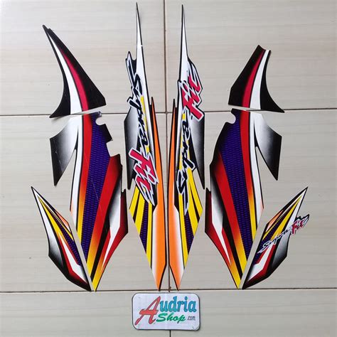 Jual Striping Stiker Motor Honda Supra Fit Full Hitam Standar Full Set Shopee Indonesia