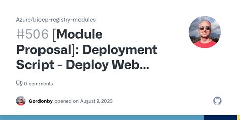 Module Proposal Deployment Script Deploy Web App From Zip Url · Issue 506 · Azurebicep