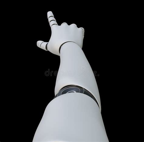 Robot Hand Pointing Index Finger Isolated Stock Illustration