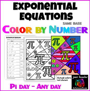 Exponential Equations Match And Color By Number By Joan Kessler