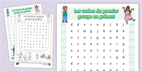 New Mots Mêlés Les Verbes Du Premier Groupe Au Présent