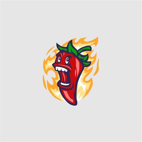 Pimienta Ardiente Con Gritos Vector Premium