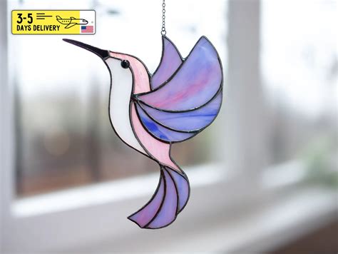 Stained Glass Hummingbird Suncatcher Mothers Day T From Daughter
