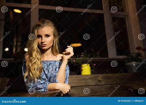 Beautiful Girl Smokes A Cigarette Stock Image Image Of Closeup Human