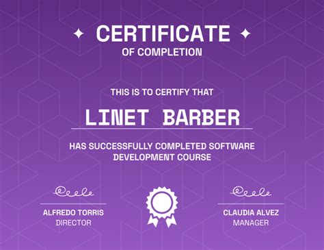Award Of Completion Software Development Course Online Certificate