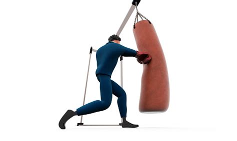 정장 타격 펀칭 가방 권투 훈련에서 만화 남자의 3d 그림 공연에 대한 스톡 사진 및 기타 이미지 공연 권투 선수 권투 스포츠 Istock