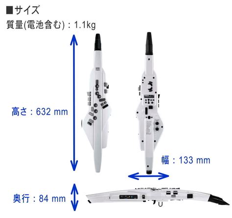 電池6本付きRoland ローランド Aerophone エアロフォン AE 20 ホワイト スタンド ヘッドフォン ガイドブック付き