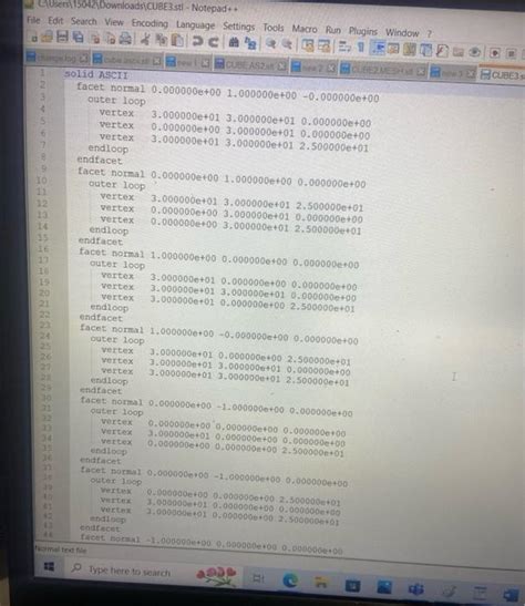 Solved Stl Code Assignment Create A Solid Cube In Cad Chegg