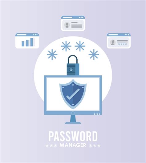 Password Manager Theme With Check Symbol In Shield And Padlock In