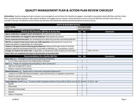 Quality Management Qm Templates Tools Action Plan For Qms Implementation High Quality