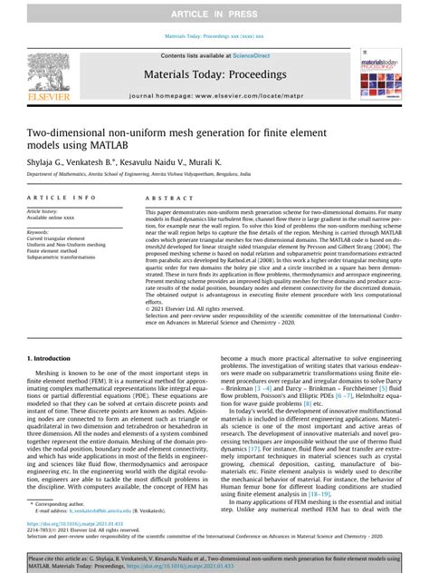 Two Dimensional Non Uniform Mesh Generation For Finite Element Models