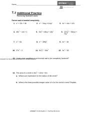 7 6 Additional Practice KEY Pdf Name PearsonRealize 7 6
