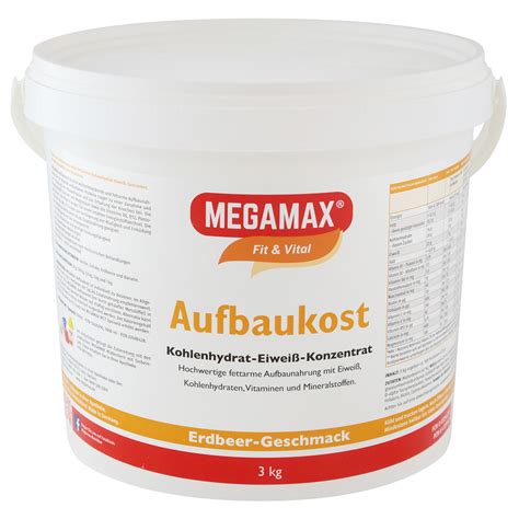 Megamax® Fit And Vital Aufbaukost Kohlenhydrat Eiweiß Konzentrat Erdbeer