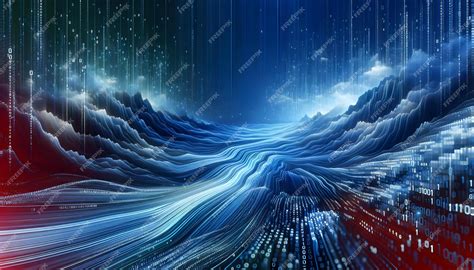 Premium Photo Binary Valley A Digital Landscape With Flowing Code In Abstract Photo Real Backdrop