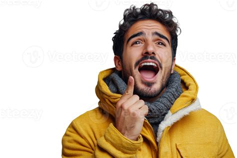 Young Man Expressing Excitement And Surprise With A Smile 58045919 Png