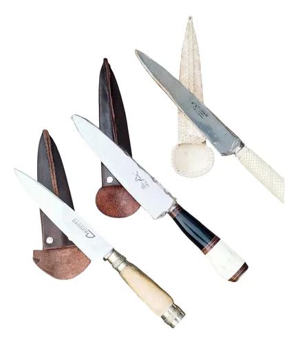 Cuchillo Facon Gaucho Argentino Madera Y Alpaca Marrón Claro Cuotas