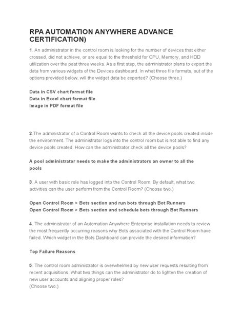 Rpa Automation Anywhere Advance Certification Pdf User Computing