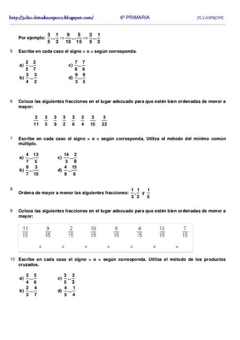 Milagrotic MÁtemÁticas 6º Las Fracciones NÚmeros Mixtos Fracciones