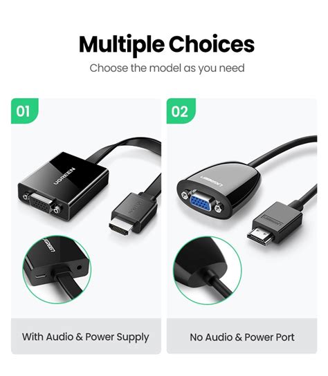 Ugreen Active Hdmi To Vga Adapter Converter With Audio Jack Mm Shopee Malaysia