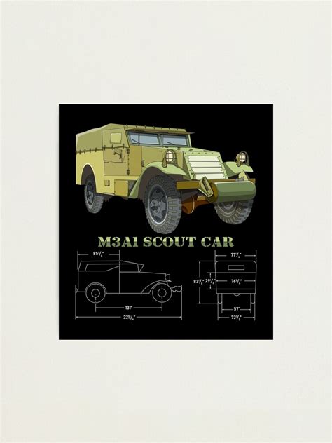 Lámina Fotográfica «m3a1 Scout Car Ww2 Diagrama De Vehículo Blindado