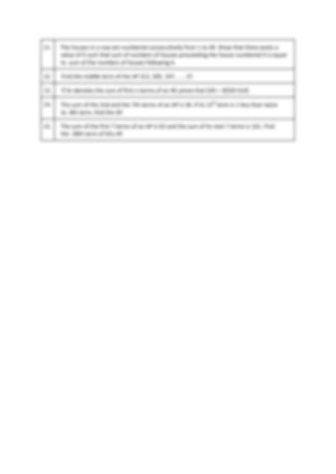 Solution Arithmetic Progression Class 10 Worksheet Studypool