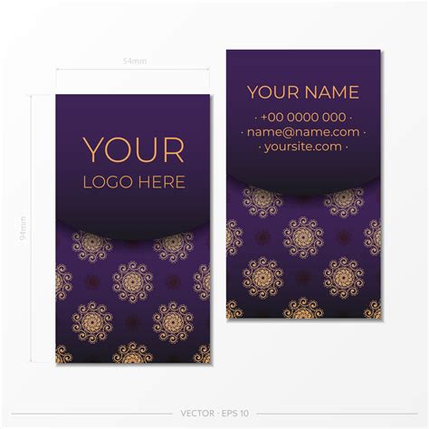 Purple Business Cards Decorative Business Card Ornaments Oriental
