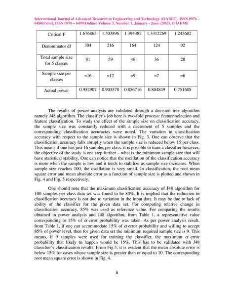 sample size determination for classification of eeg signals using power