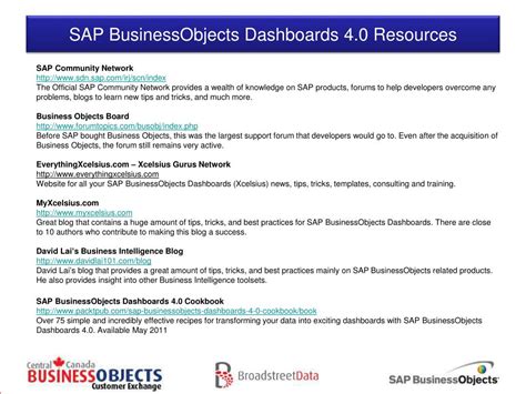 PPT SAP BusinessObjects Dashboard Essentials PowerPoint Presentation ID