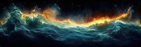 Flowing Lines Representing The Movement Of Deep Sea Currents With Fluid Dynamics Gradients