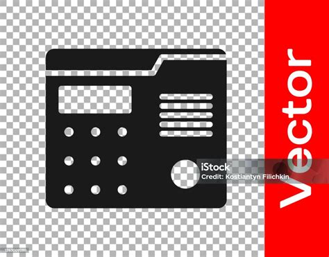 투명 한 배경에 격리 된 블랙 하우스 인터콤 시스템 아이콘 벡터 일러스트레이션 벨에 대한 스톡 벡터 아트 및 기타 이미지 벨