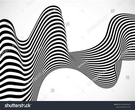 Abstract Black White Curved Line Stripe Stock Vector Royalty Free